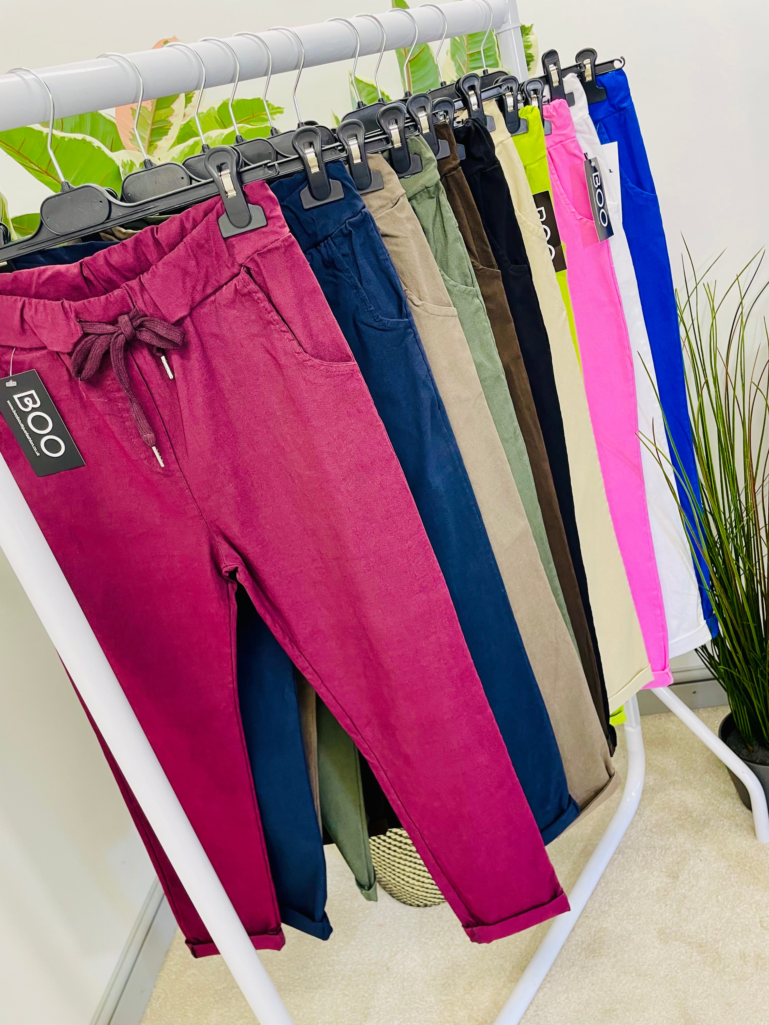 LADIES WOMENS SMART STRETCH MAGIC TROUSERS - LOTS OF COLOURS – BOO ...